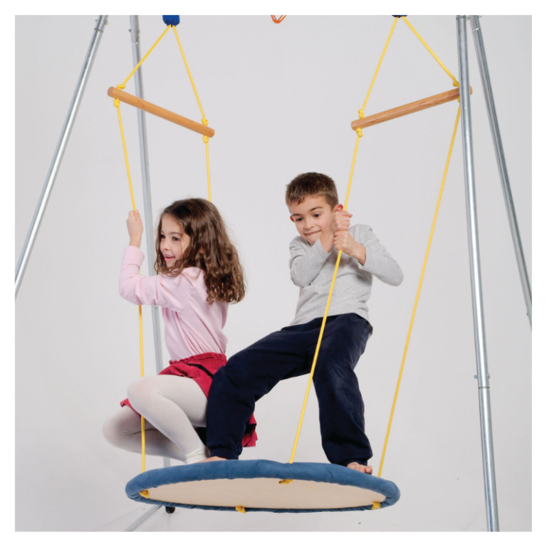 Carpeted Circular Swing Platform for Movement and Play
